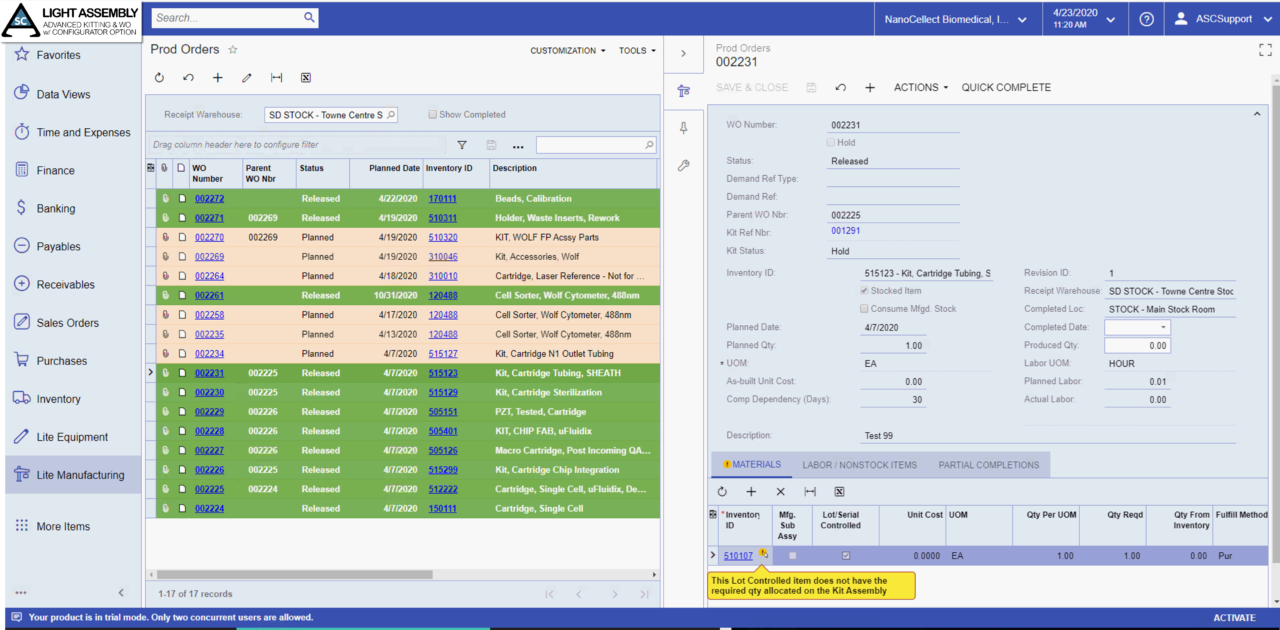 Acumatica Flexmfg Discrete Module Acumatica Isv Solutions