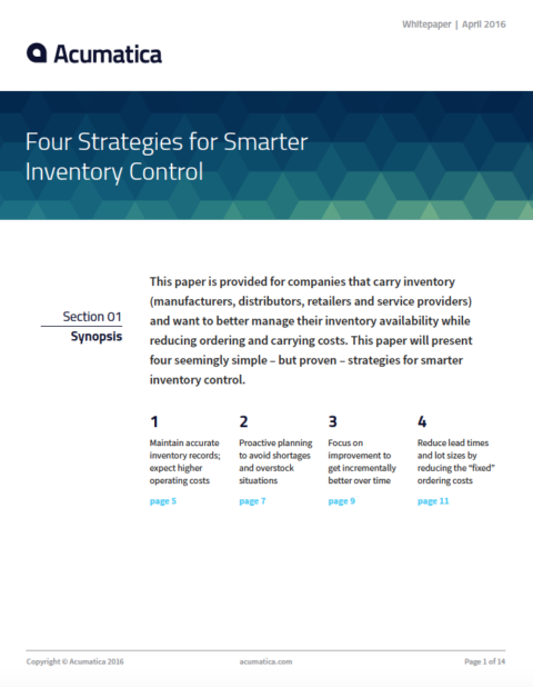 Four Strategies for Smarter Inventory Control