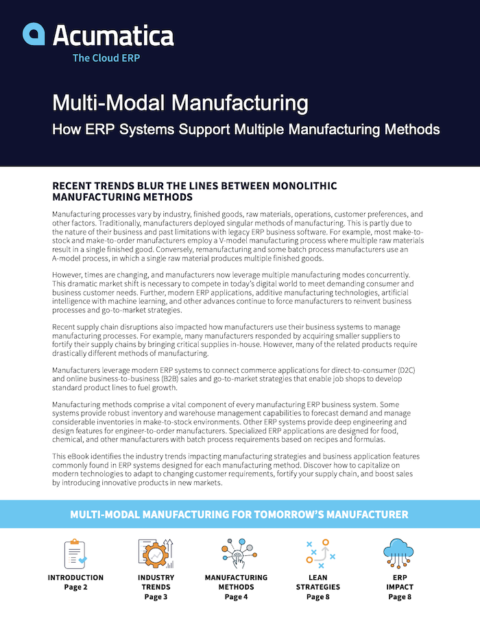 ERP for Multi-Modal Manufacturing | eBook